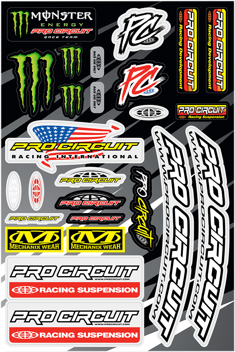 PRO CIRCUIT Decal Sheet - Deluxe DC18DLX – Cascade Tire & Racing Services